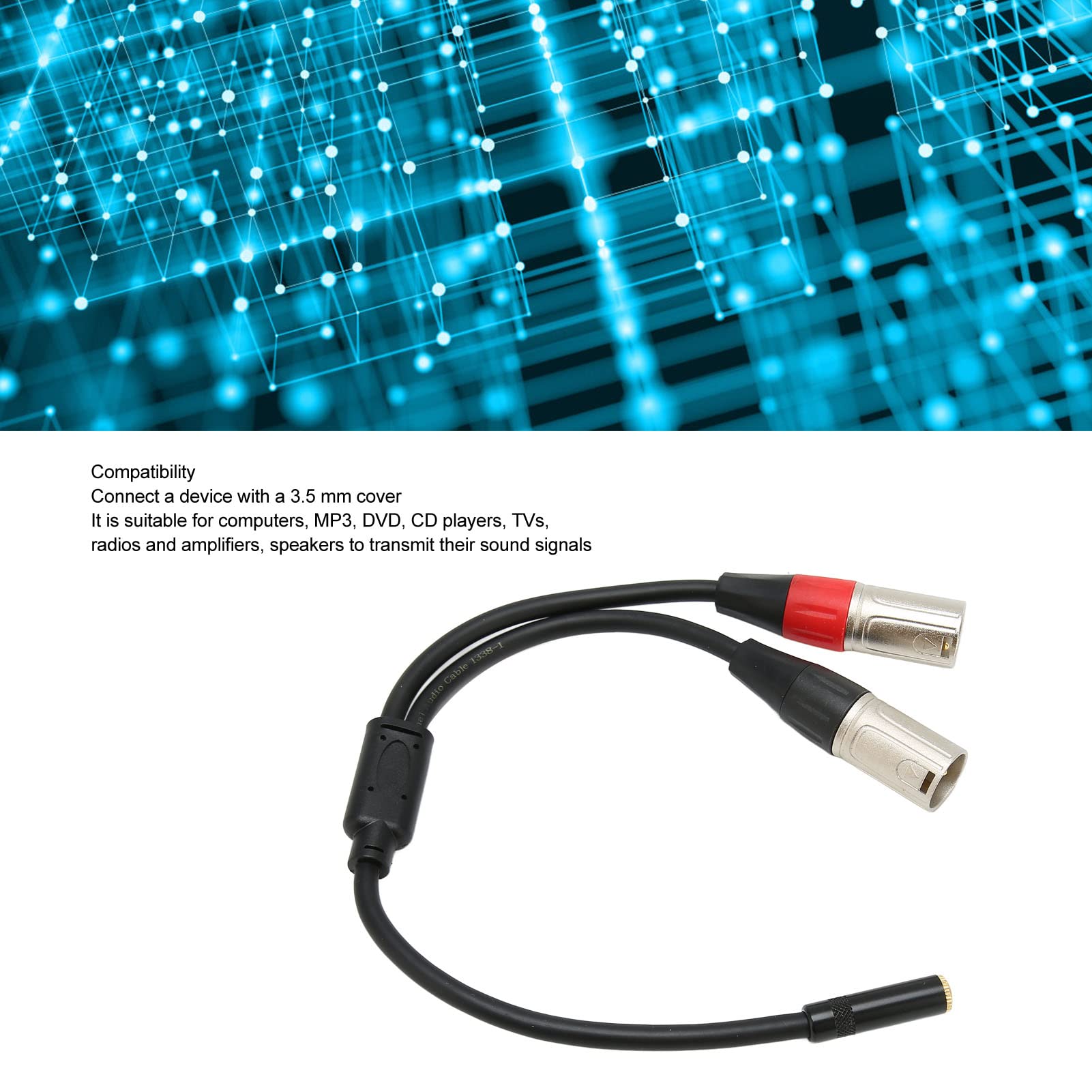 Snapklik.com : 3.5mm 1/8 To XLR Microphone Cable, Balanced Double XLR ...