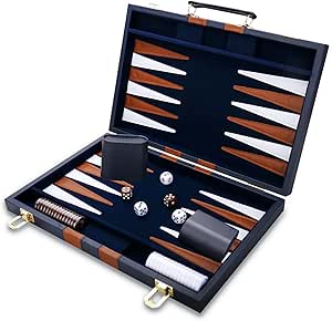 Backgammon Sets for Adults with Premium Leather Carrying Case, Classic ...