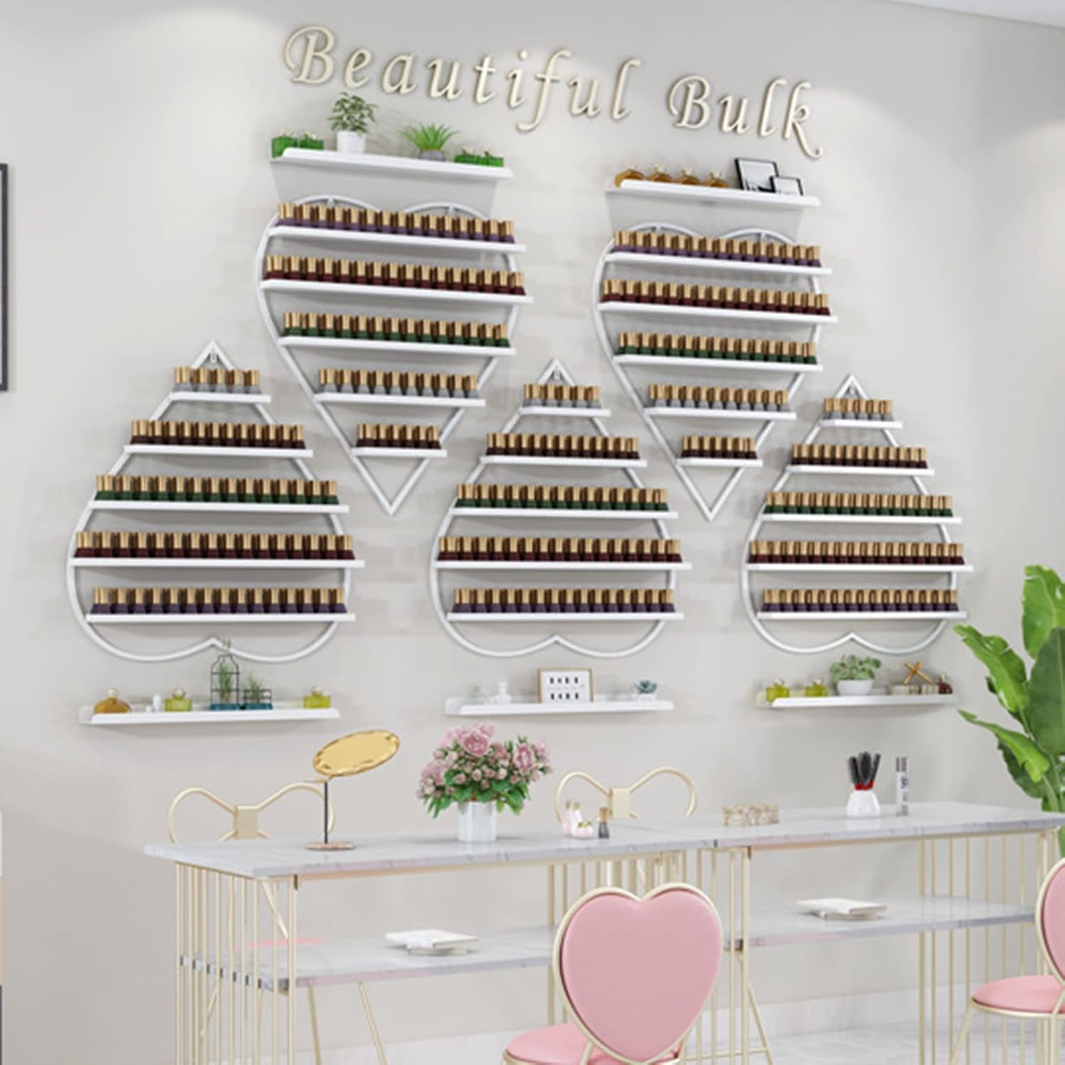 Amazon.com: Metal Wall-mounted Nail Polish Storage Racks Wall Mounted ...