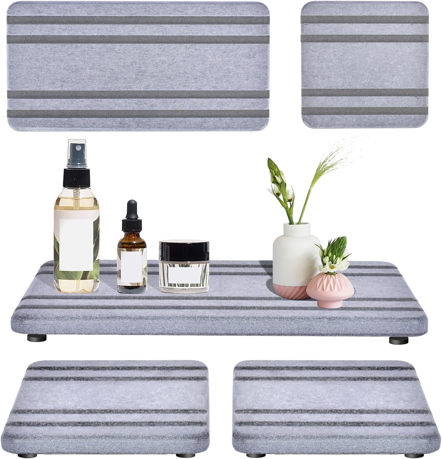 Amazon.com: CONLI 3-Piece Water Absorbing Diatomite Stone Sink Tray Set ...
