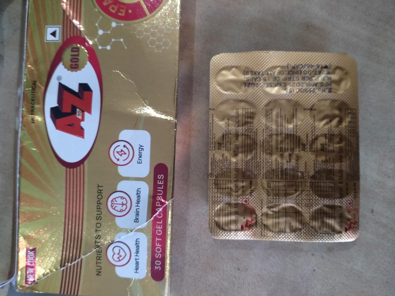New A to Z Gold 15 Capsules- For Antioxidant, Multivitamin ...