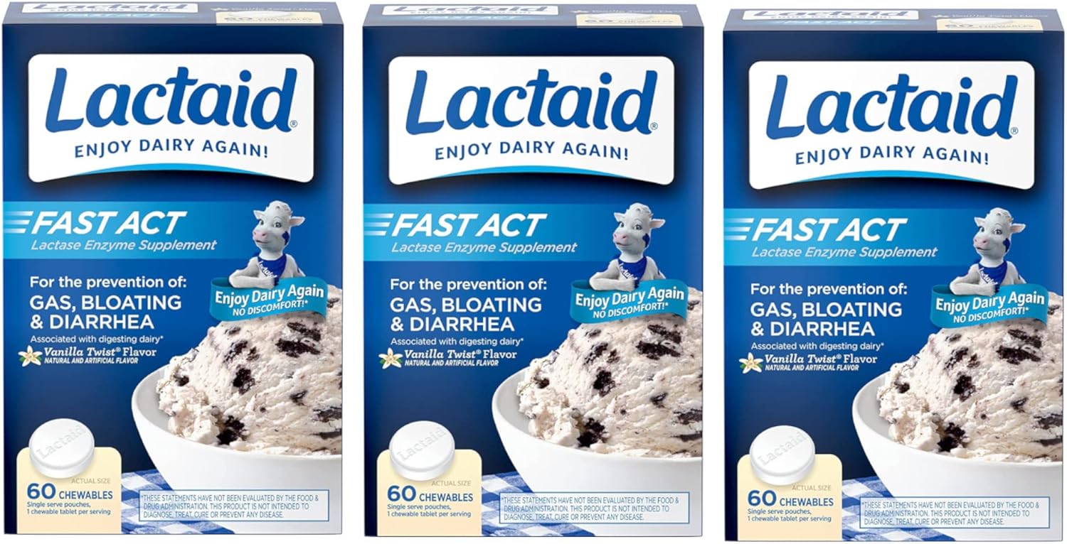 Amazon.com: Lactaid Fast Act Tablets Vanilla Twist Flavor - 60 Tablets ...