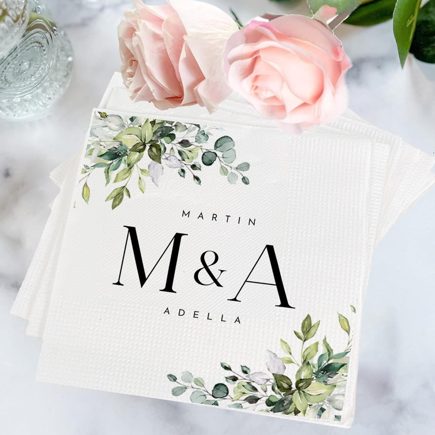 Amazon.com | Wedding Cocktail Napkins, Personalized Napkins For Party ...