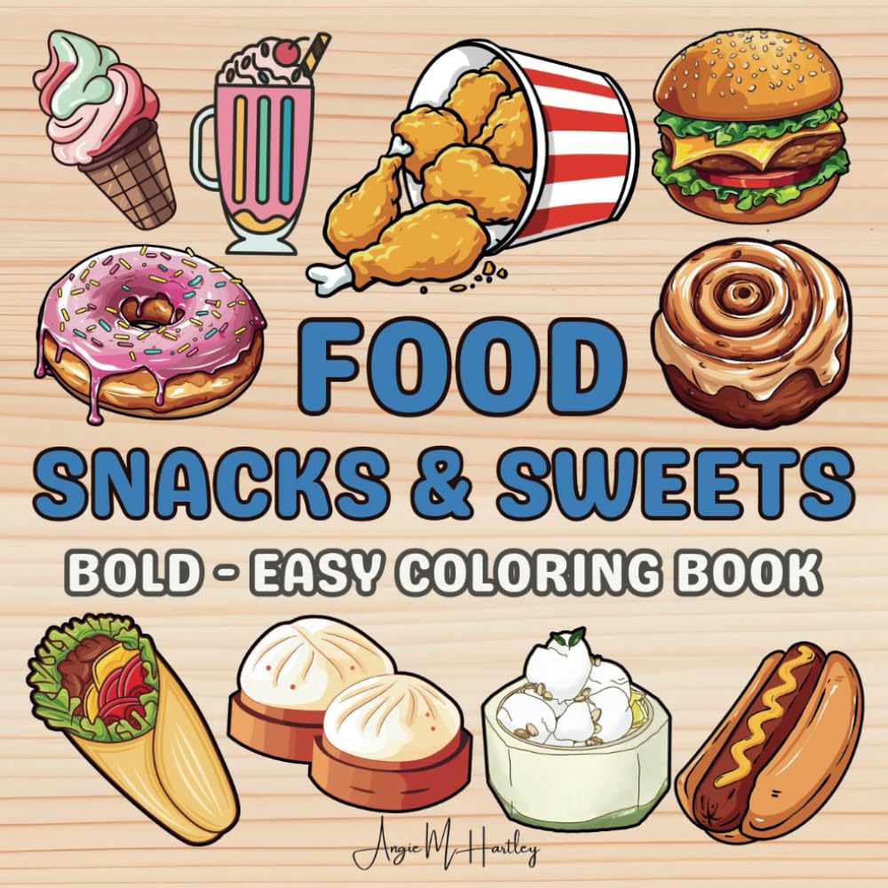 Amazon.com: Food Snacks & Sweets Coloring Book: 80+ Designs with Words ...