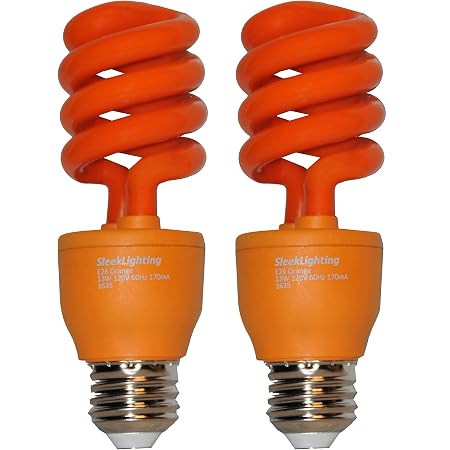 SleekLighting 23 Watt T2 ORANGE Light Spiral CFL Light Bulb, UL ...