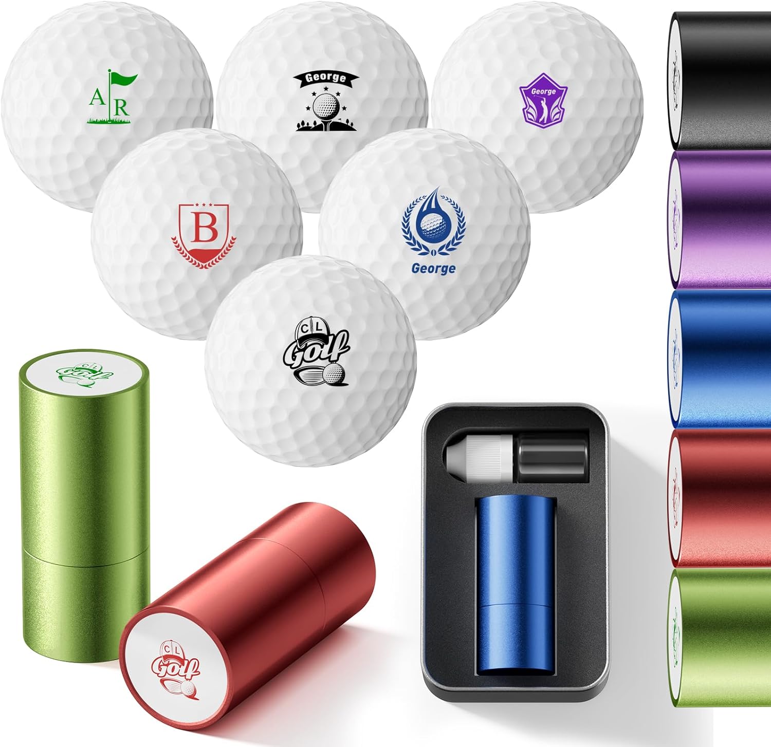 Amazon.com : BRNMLD Custom Golf Ball Stamp Marker, Quick-Dry Self-Inking Golf Gift Personalized ...