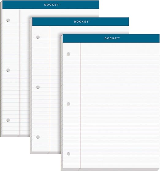 Amazon.com : TOPS Docket Writing Pads, 8-1/2" x 11-3/4", Legal Rule ...