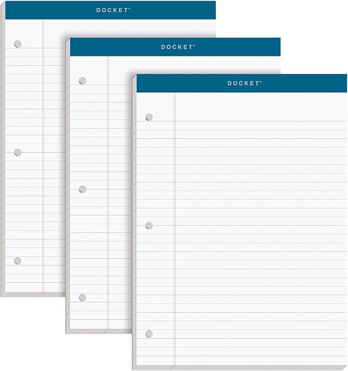 Amazon.com : TOPS Docket Writing Pads, 8-1/2" x 11-3/4", Legal Rule ...