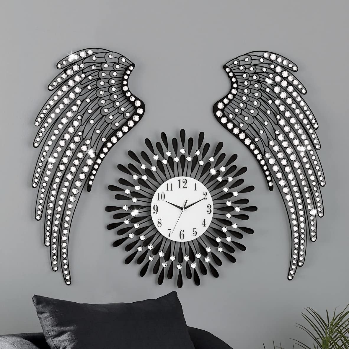 Amazon.com: Montgomery Ward 2-Piece Jeweled Wings Wall Décor Set, Black ...