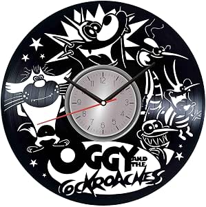 Amazon.com: TopVinylShop Oggy and The Cockroaches Vinyl Wall Clock ...