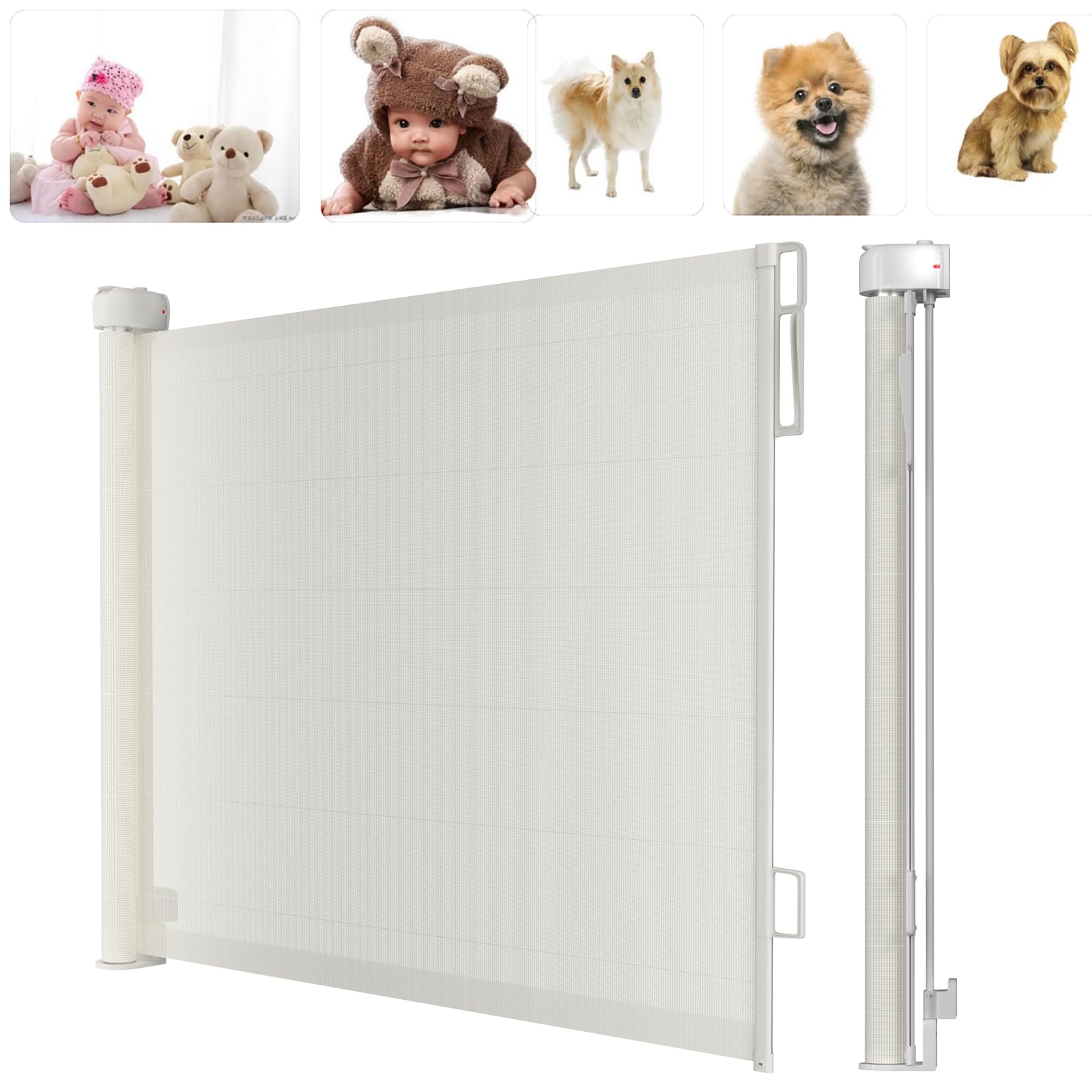 VickyHome Stair Gate For Baby, Metal Extra Wide Baby Gate Mesh ...
