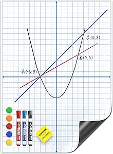 Amazon.com : HOMiDEK Magnetic Graph Paper for Whiteboard: 17.5x24 ...