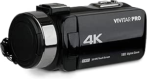 Vivitar 4K Video Camera, Wi-Fi Ultra HD Camcorder with 18x Digital Zoom ...