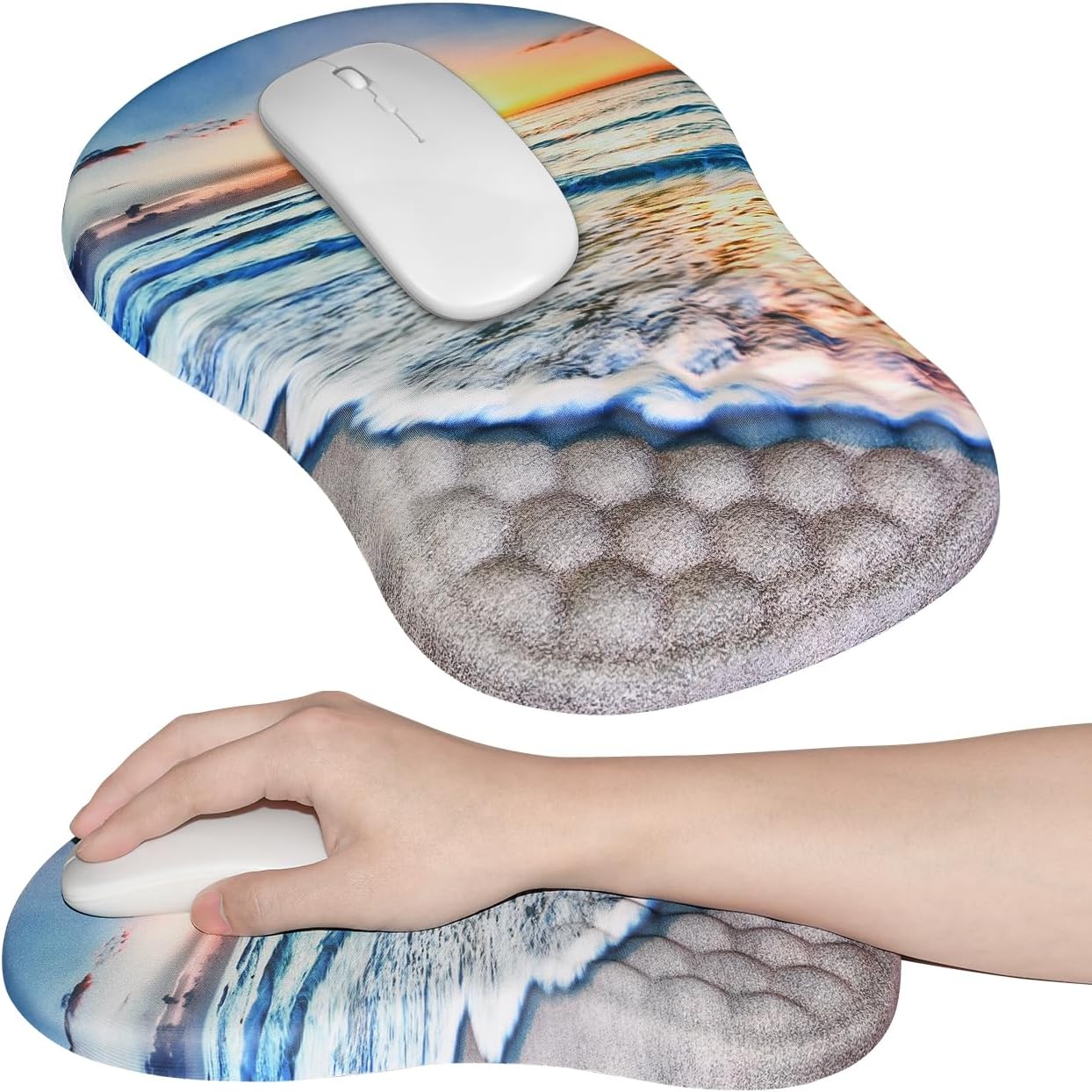 Amazon.com: JIKIOU Ergonomic Mouse Pad Wrist Support with Massage ...