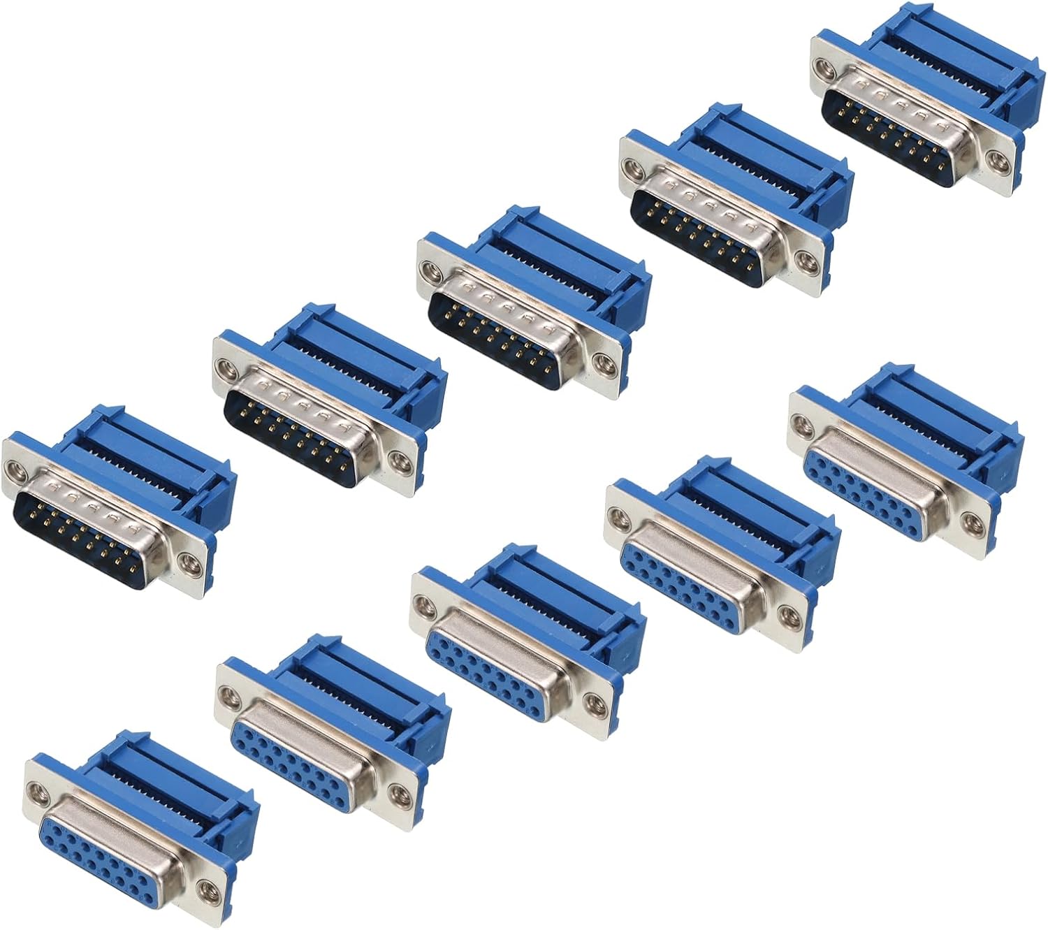 Amazon.com: uxcell 5Pairs D-SUB DB15 15 Pin IDC Crimp Connector Female ...