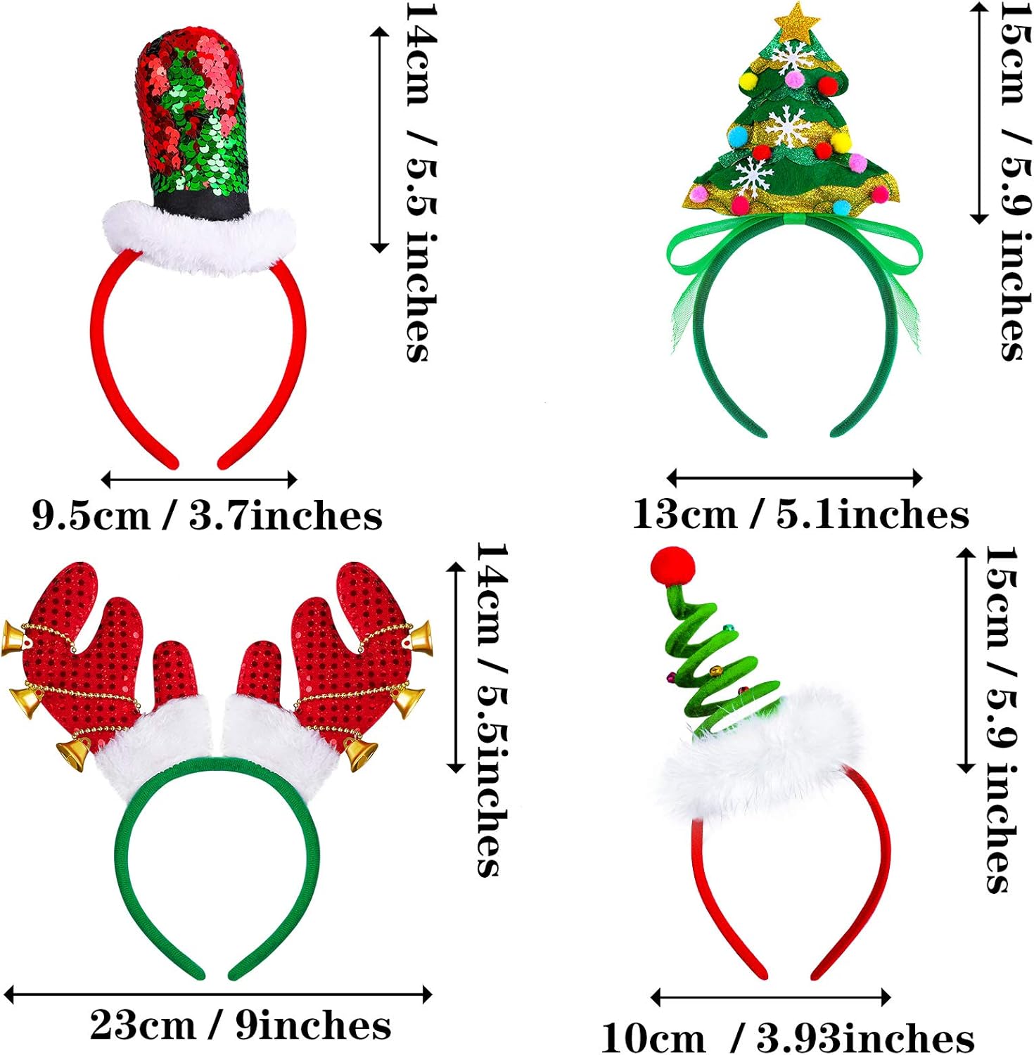 Aneco 6 Pack Creative Christmas Headband Elves Leg Headband Christmas ...