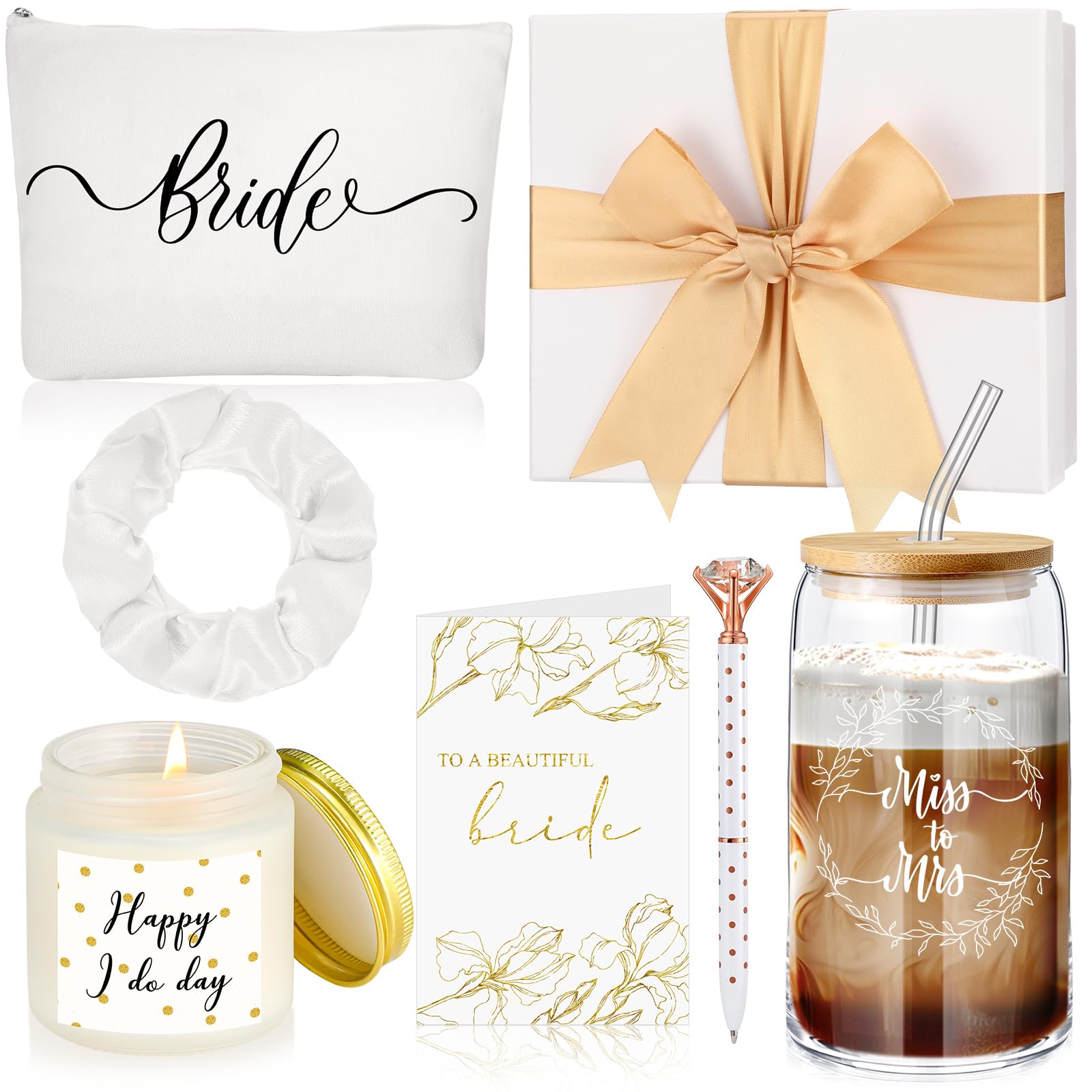 Amazon.com | 7 Pcs Bride Gifts Bridal Shower Gift Including Mrs Can ...