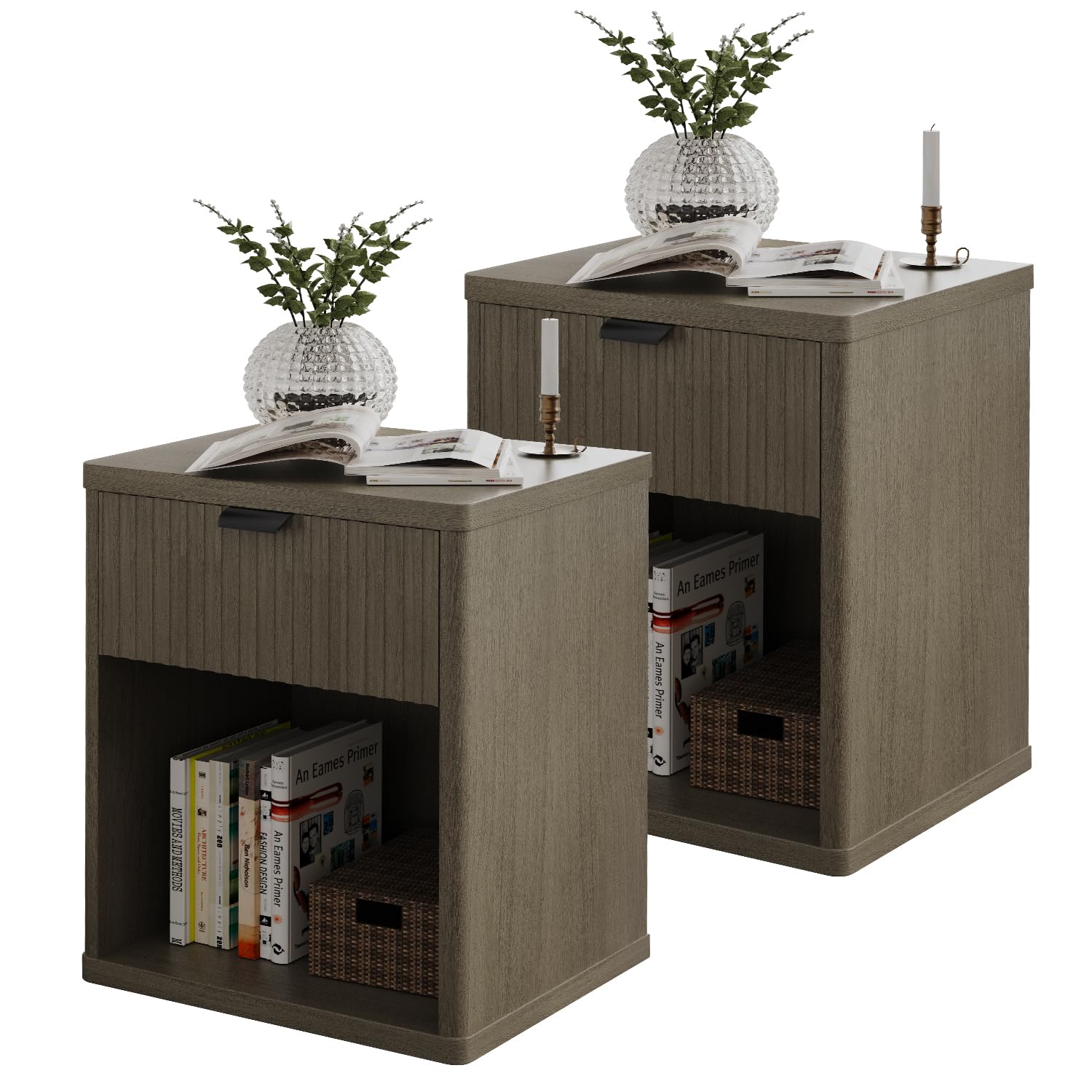 Snapklik.com : Sunny Heart Night Stand Set Of 2 Scandinavian Nightstand