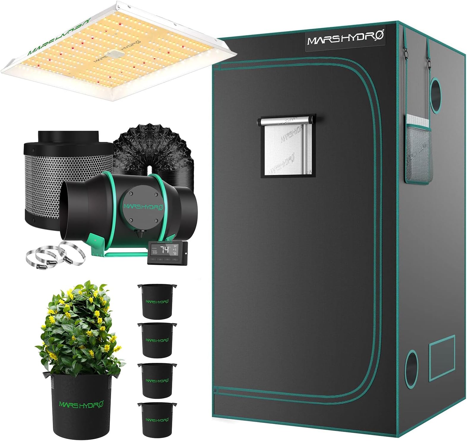 Amazon.com : Mars Hydro Grow Tent Complete Kit, 48"x48"x80" Tent with ...