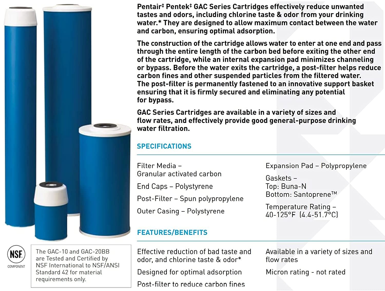 Snapklik.com : Pentair Pentek GAC-BB Big Blue Carbon Water Filter, 10 ...