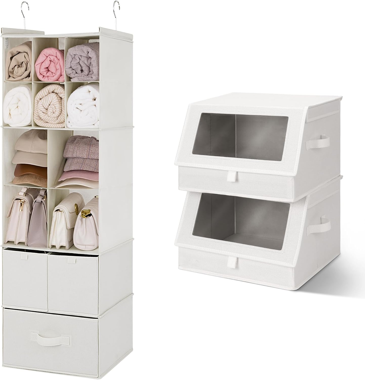 Amazon.com: GRANNY SAYS Bundle of 1-Pack Beige Hanging Closet Organizer ...