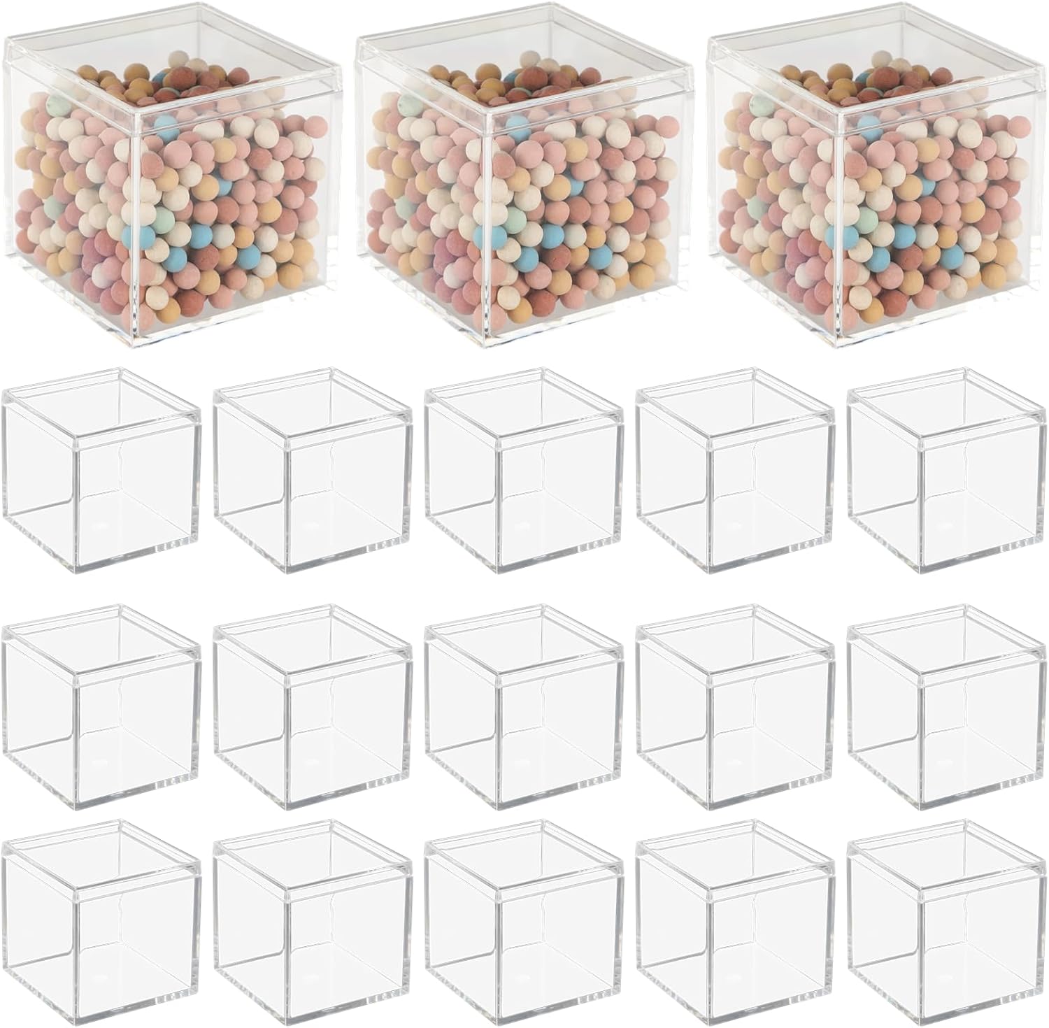 Amazon.com: TIMCORR 18PCS Clear Acrylic Boxes, Small Clear Boxes with ...