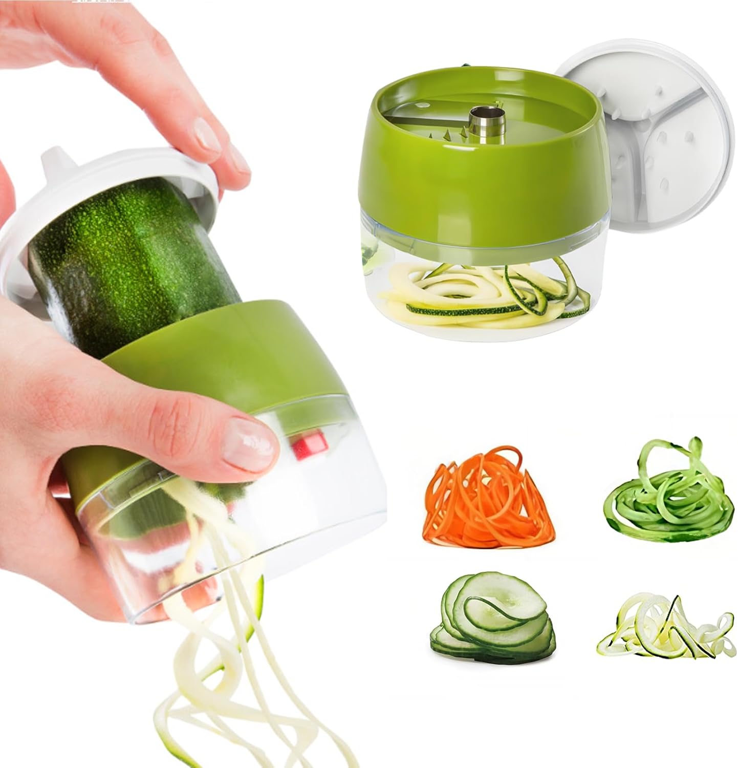 Slicer Spiralizer,4 in 1 Adjustable Spiral Slicer Veggetti Spiral ...