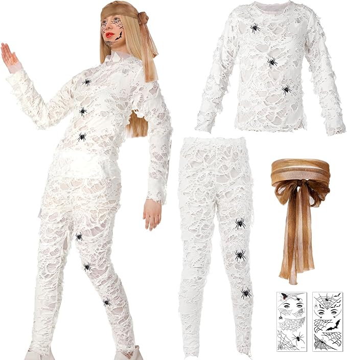 Amazon.com: Maiteenly Halloween Mystical Mummy Costume Women's Bandaged ...