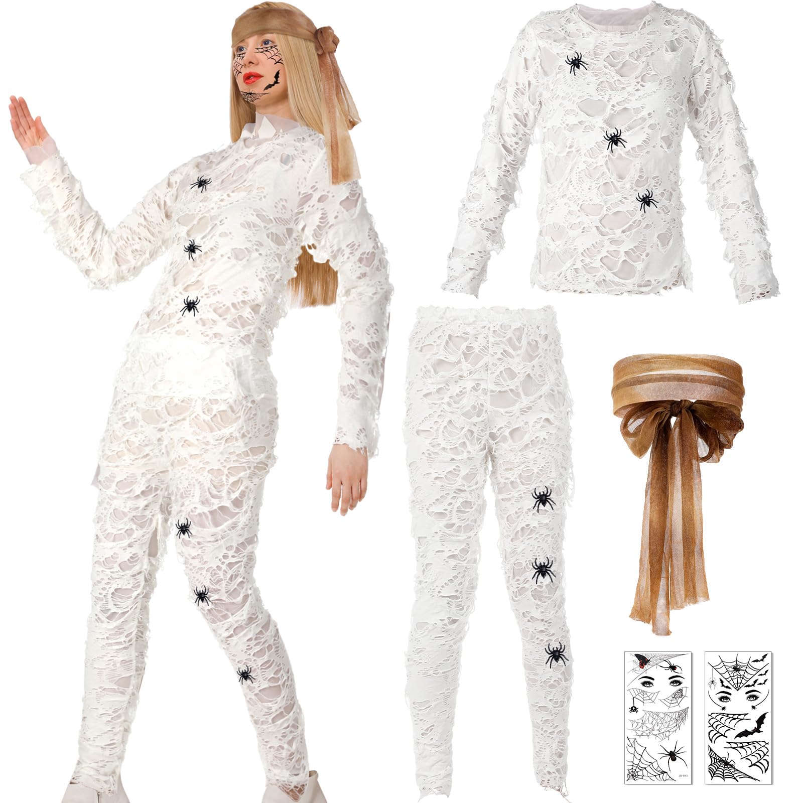 Amazon.com: Maiteenly Halloween Mystical Mummy Costume Women's Bandaged ...