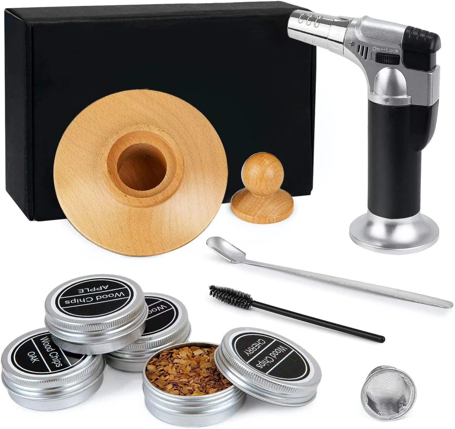 Cocktail Smoker Kit with Torch, Drink Smoker With 4 Flavors Wood Chips ...