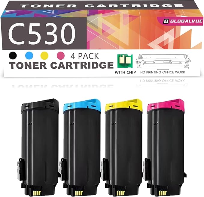 Amazon.com: GLOBALVUE IM C530 IMC530FB IM C530FB Toner Cartridges 4 Pack (with Chip) Compatible ...