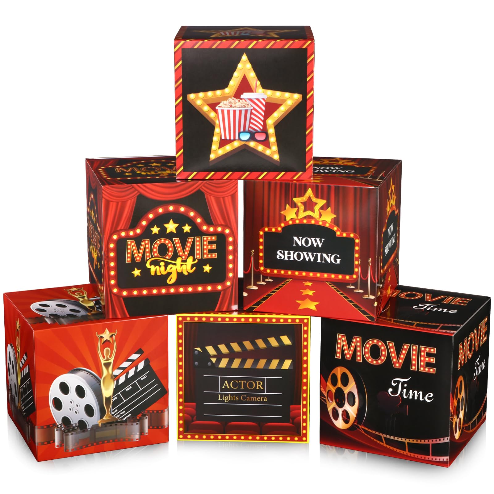 Amazon.com: Kolldenn 6 Pcs Large Movie Night Party Decorations Boxes ...