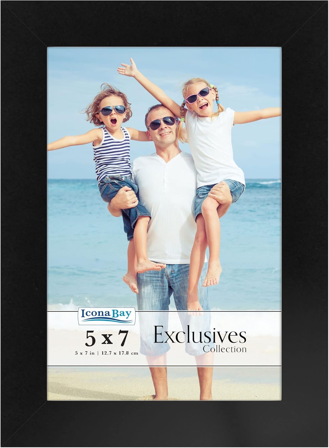 Icona Bay - 7x5 Black Picture Frame - Sturdy Wood Composite Photo Frame ...