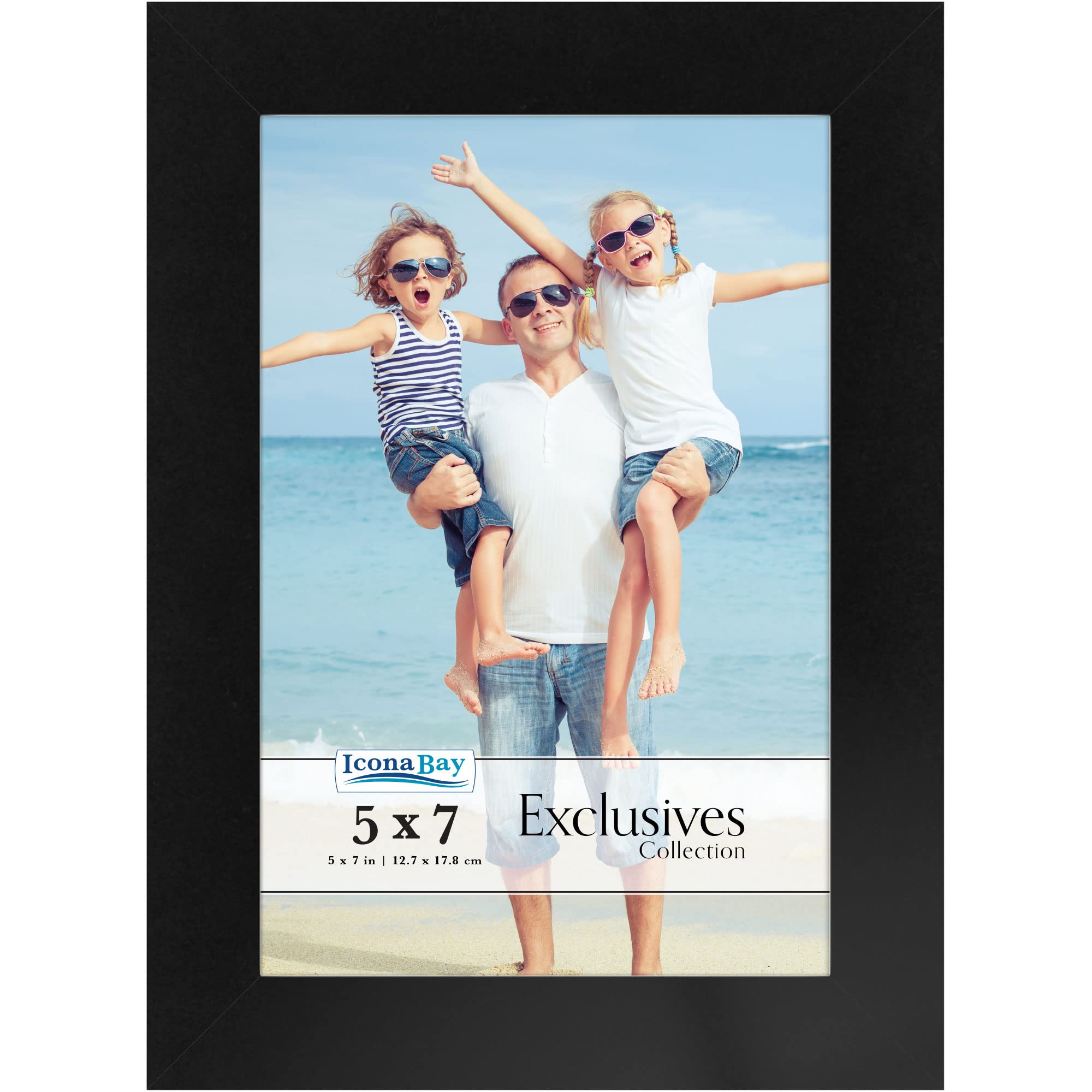 Icona Bay 7x5 Picture Frame (Black, 1 Pack), Sturdy Wood Composite ...