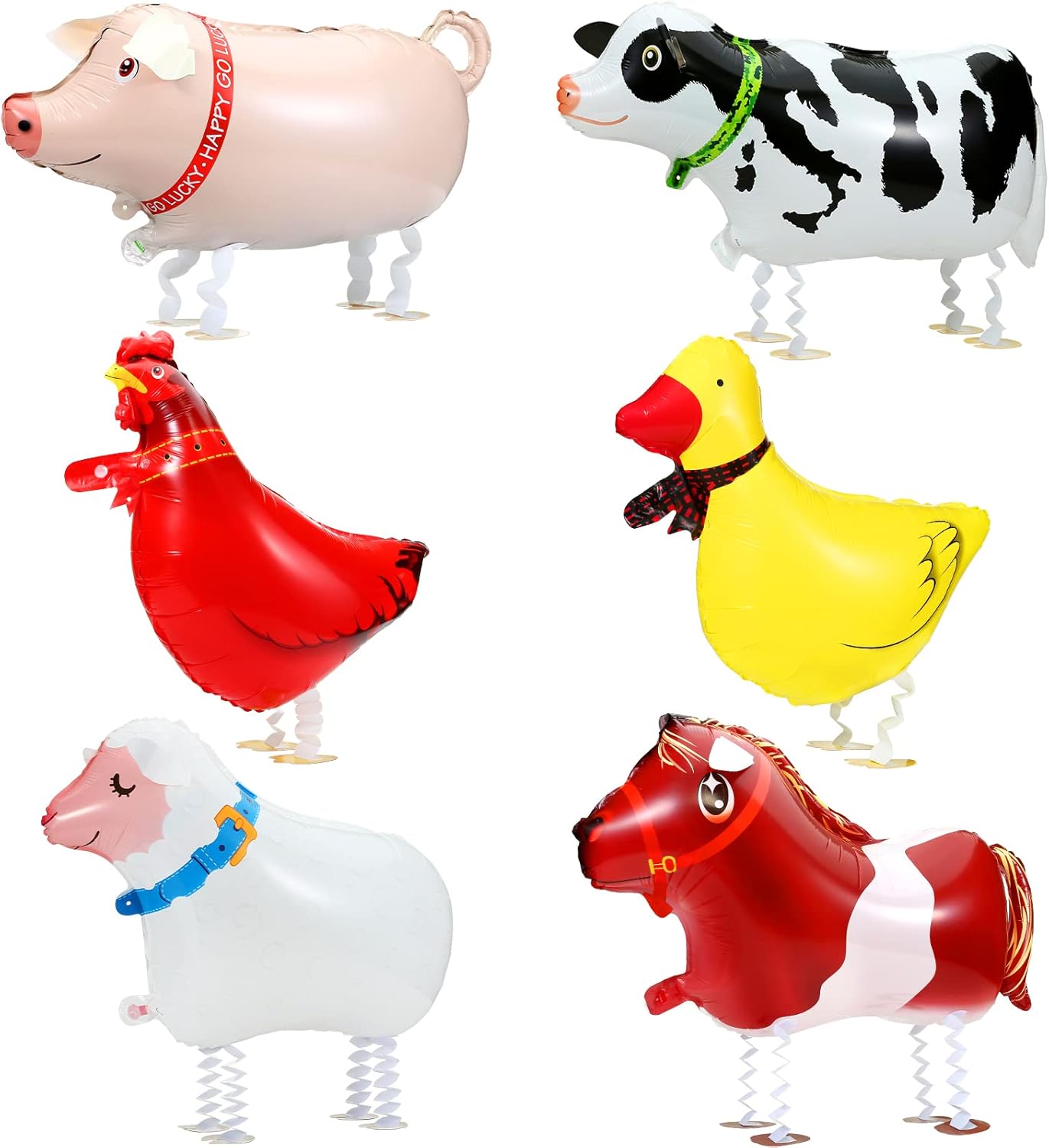 Amazon.com: KESOTE Farm Animal Balloons, 6 Pack Inflatable Farm Animals ...