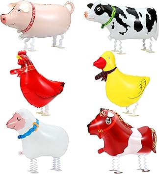 Amazon.com: KESOTE Farm Animal Balloons, 6 Pack Inflatable Farm Animals ...