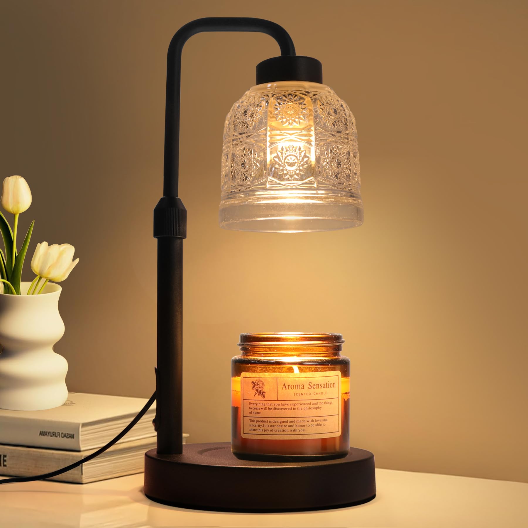 Amazon.com: Candle Warmer Lamp with Timer, Dimmable Candle Lamp Warmer ...