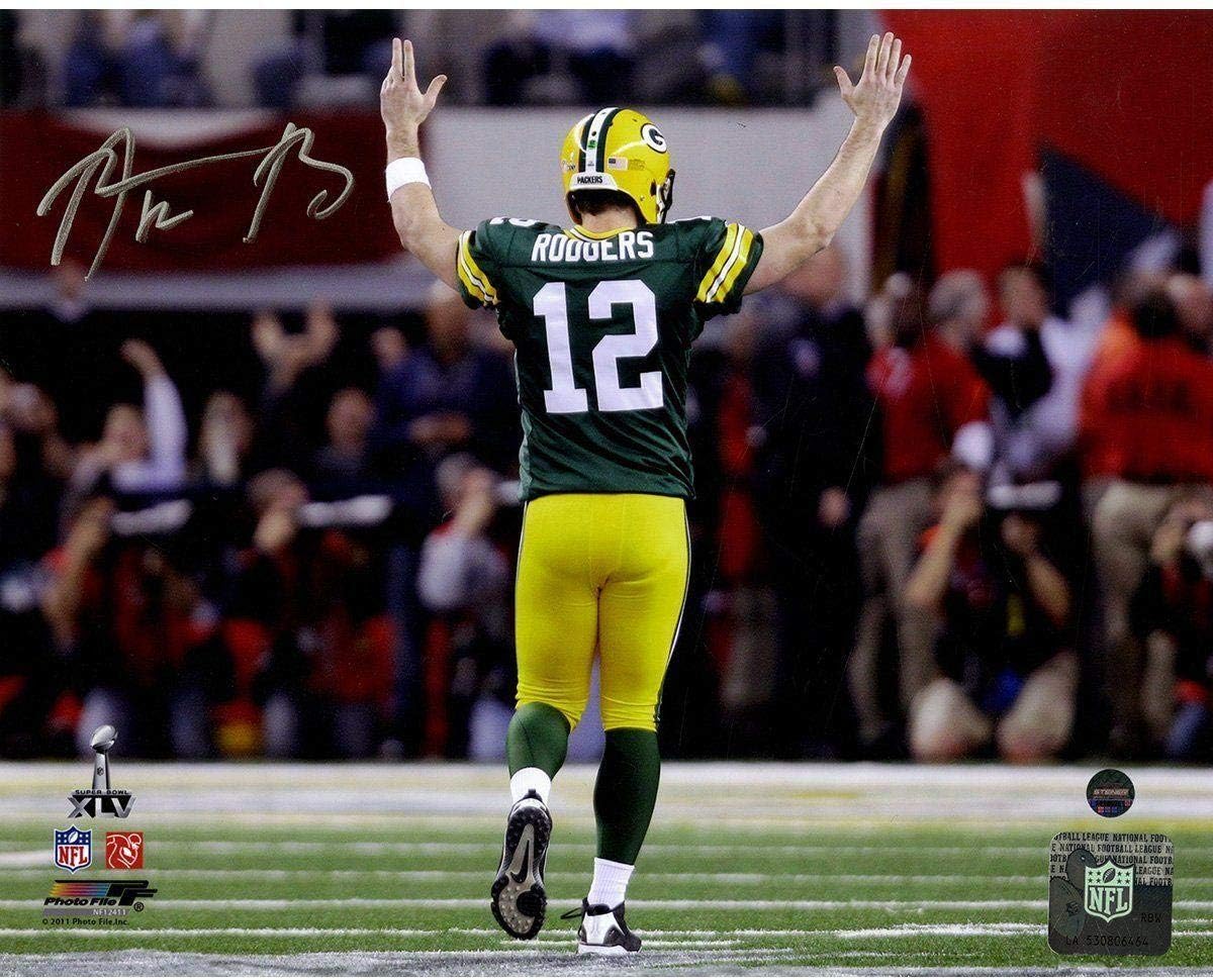 Aaron Rodgers Signed 'Super Bowl XLV TD Celebration' 8x10 Photo ...