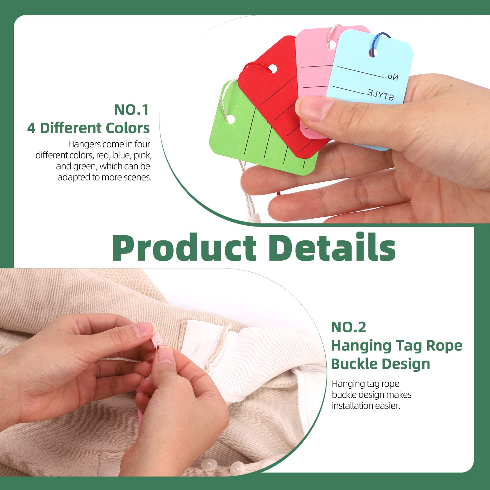 Keadic 1300Pcs Clothing Price Tags and Hang Tag String Color Assortment ...
