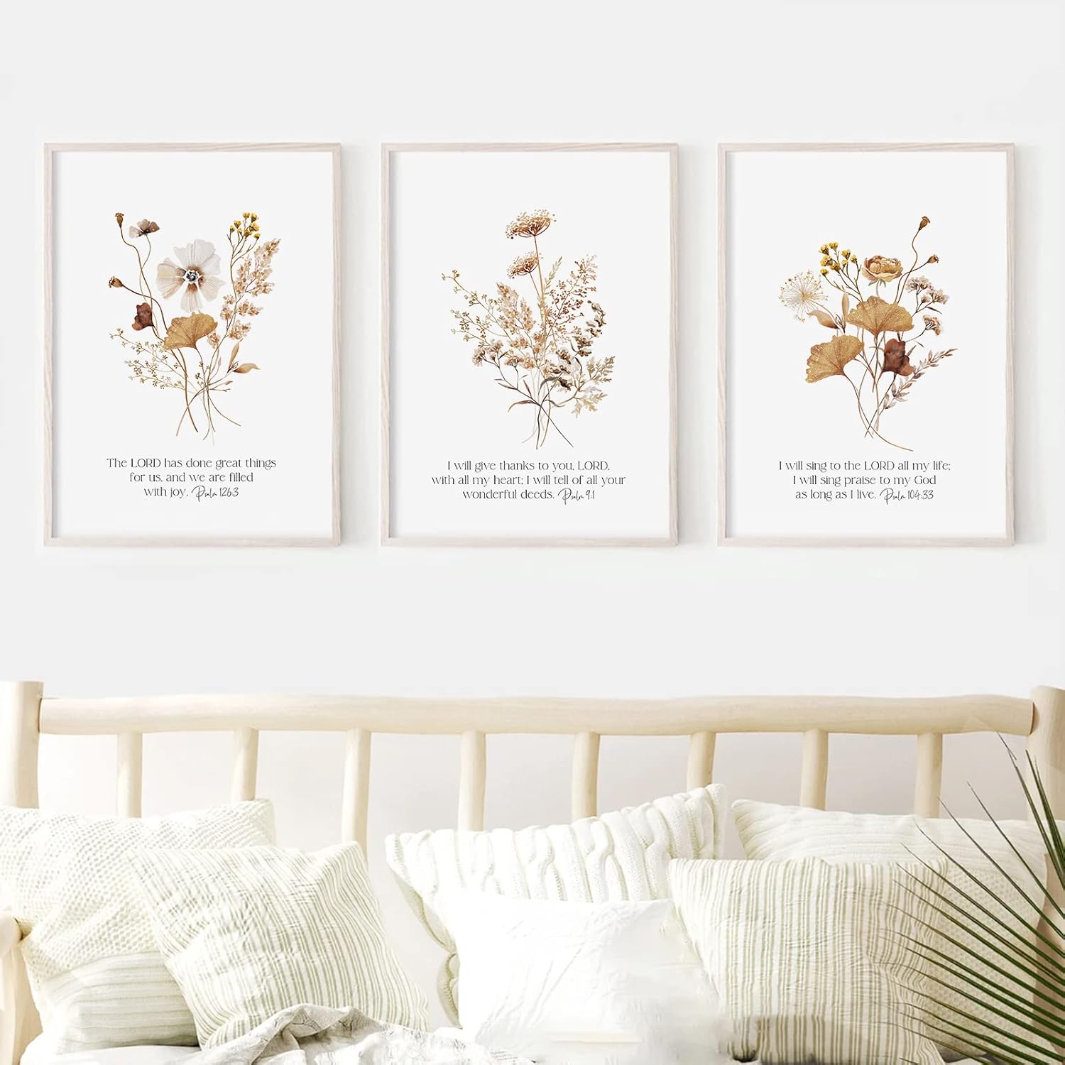 Amazon.com: Bible Verse Wall Art Decor Set of 3 Modern Scripture Quotes ...