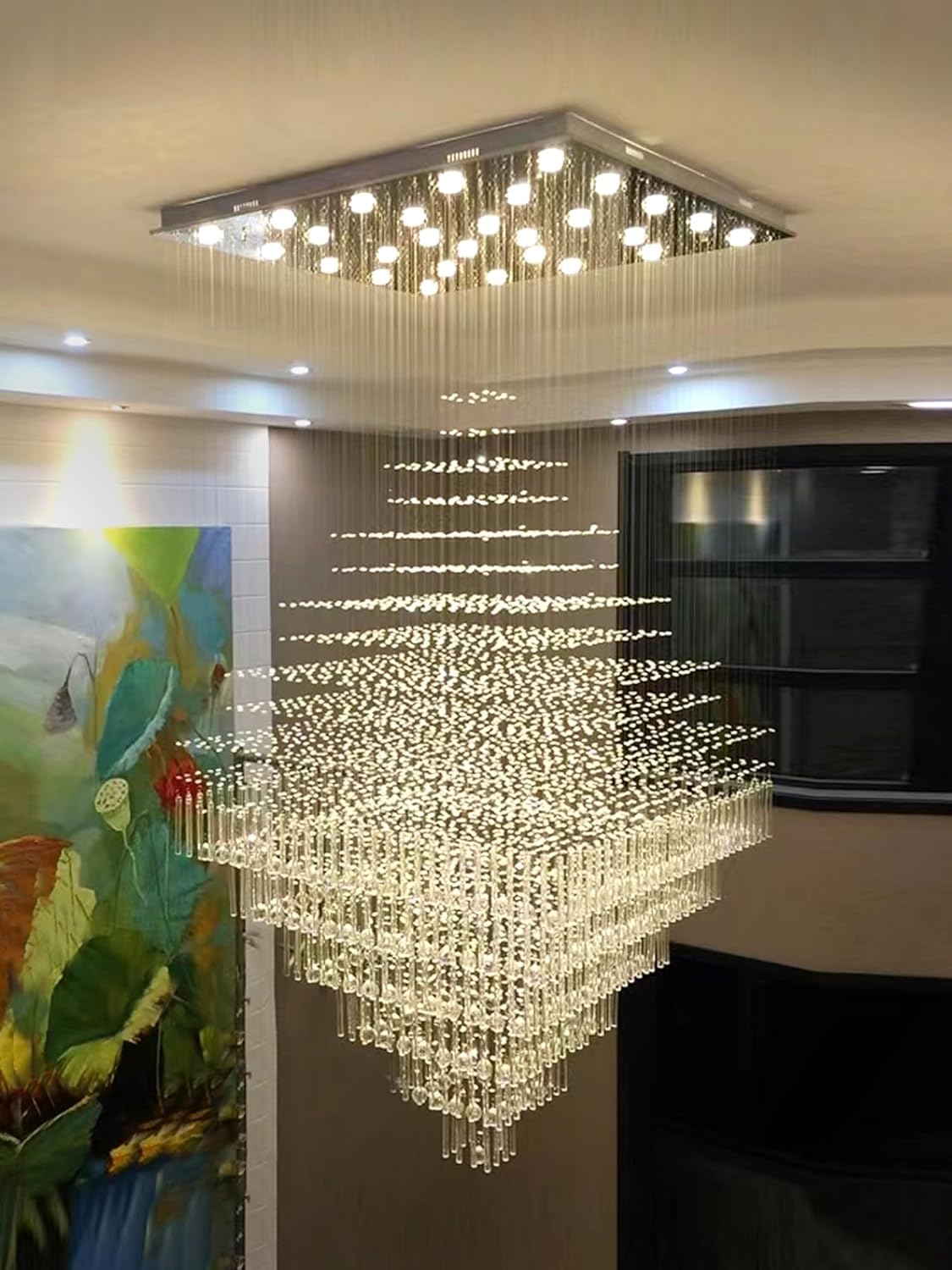 Flashing God D48''X H120'' Extra Large Chandeliers for High Ceilings ...