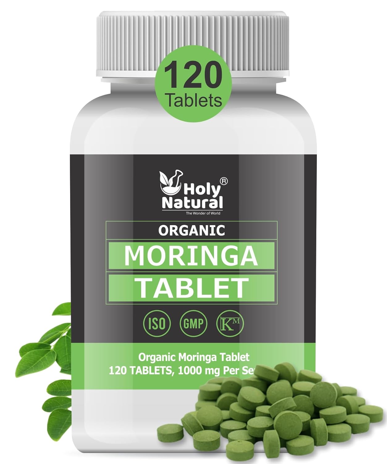 Holy Natural - The Wonder of World Organic Moringa Tablet (120 Tablets ...