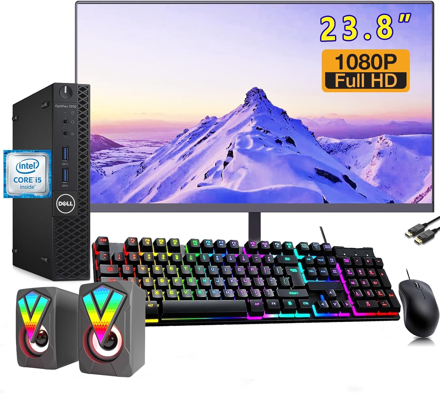 Amazon.com: DELL Optiplex 3050 Mini PC Desktop, 23.8"" New FHD Monitor ...