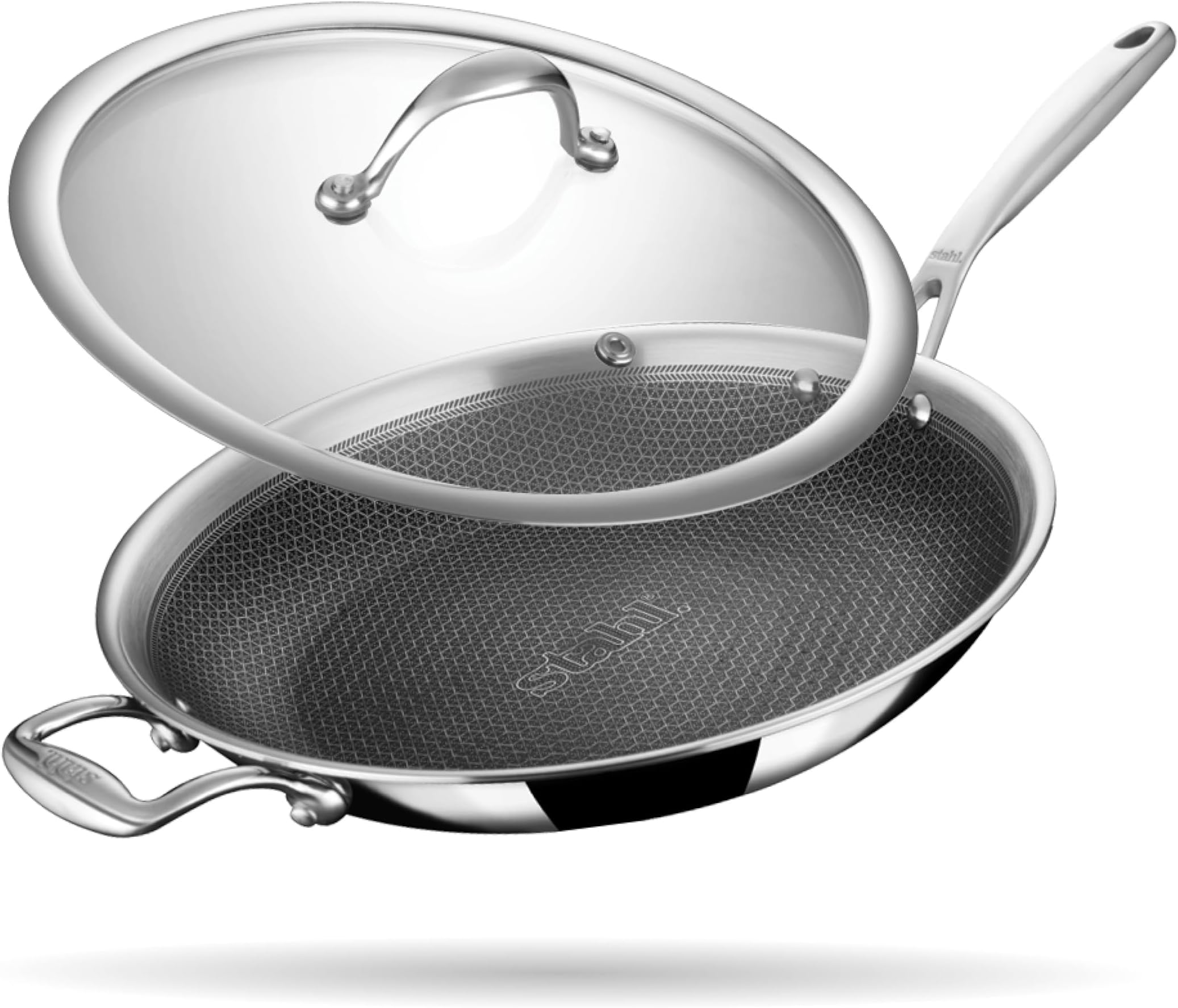 Buy Stahl Artisan Hybrid Triply Frying Pan with Lid, Fry pan Induction ...