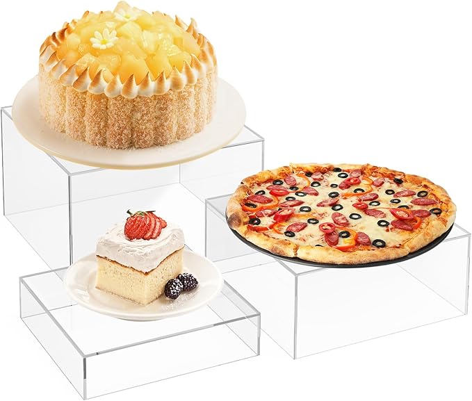 Amazon.com: MaxGear 3 Pcs Acrylic Buffet Risers, Clear Food Risers ...