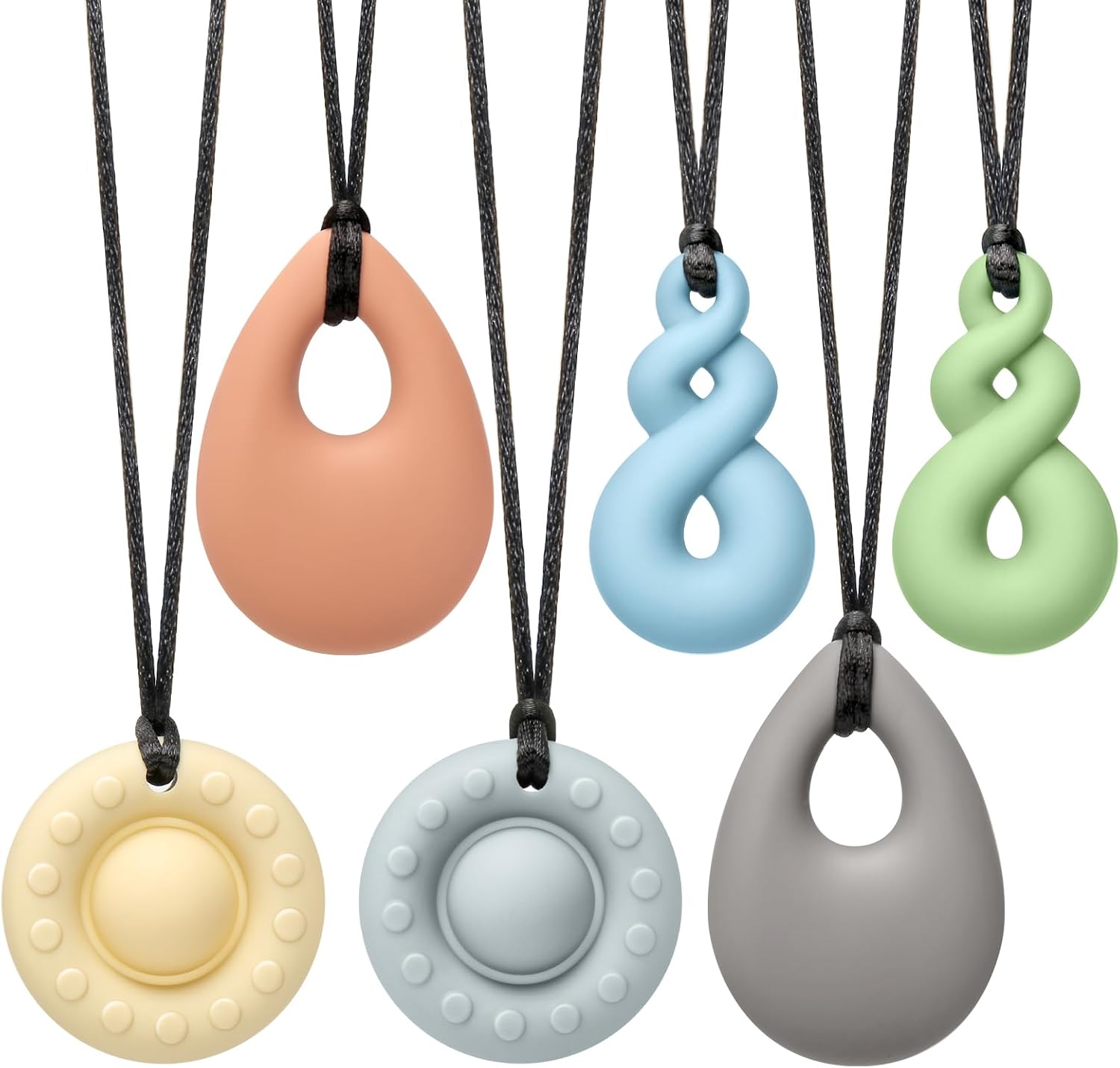 Chewy Necklaces for Sensory Kids, 6 Pack Chew Necklaces for Sensory ...