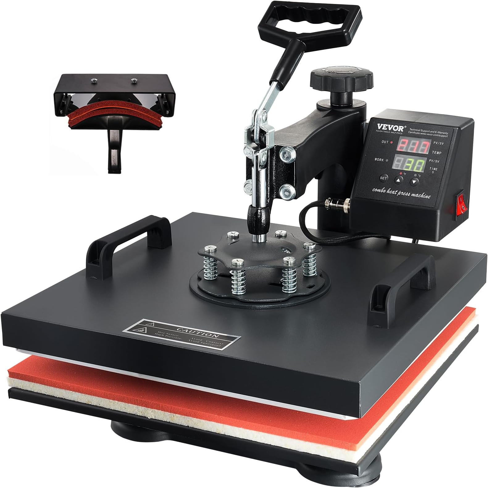 Amazon.com: VEVOR 2 in 1 Heat Press 15x15 Inch 360° Swing Away Digital ...