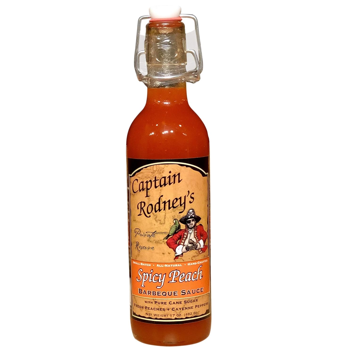 Amazon.com : Captain Rodney's Spicy Peach Barbeque Sauce 17oz (1 Count ...