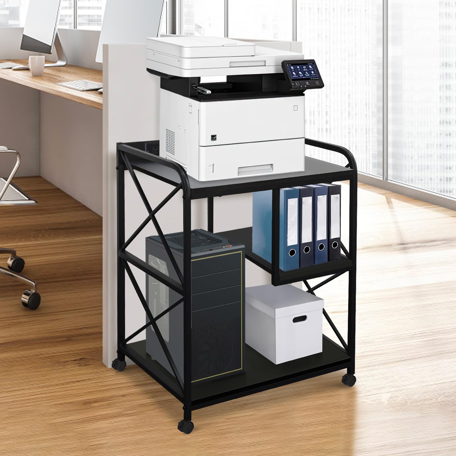 Amazon.com : FLYZC Printer Stand Printer Table with Storage Shelf for ...