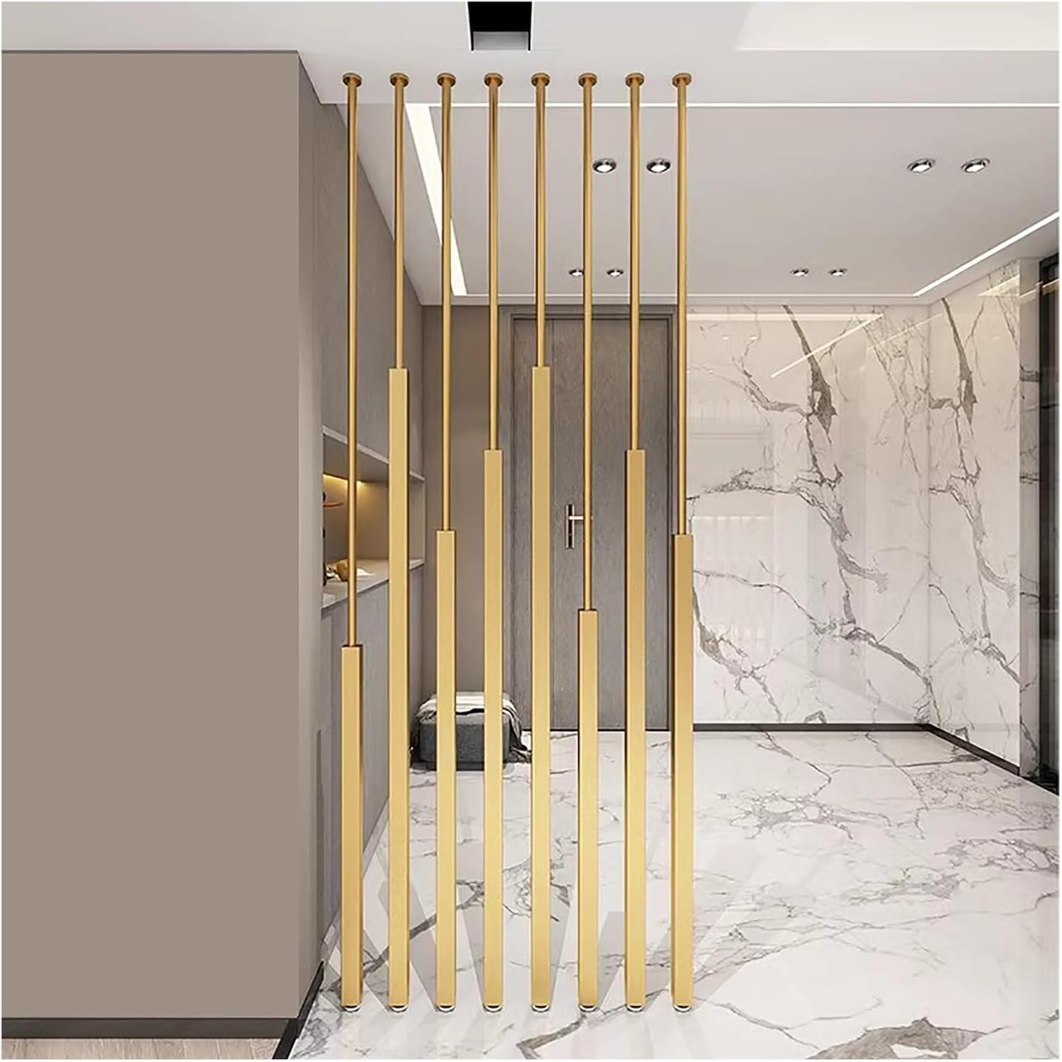 Custom Size Gold Metal Wall Partition Posts - 8 Pack No-Drill Floor-to ...